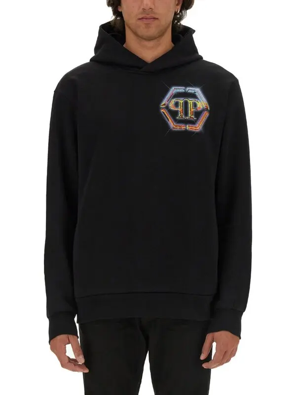 Philipp Plein Zip-up Logo Sweatshirt - Black