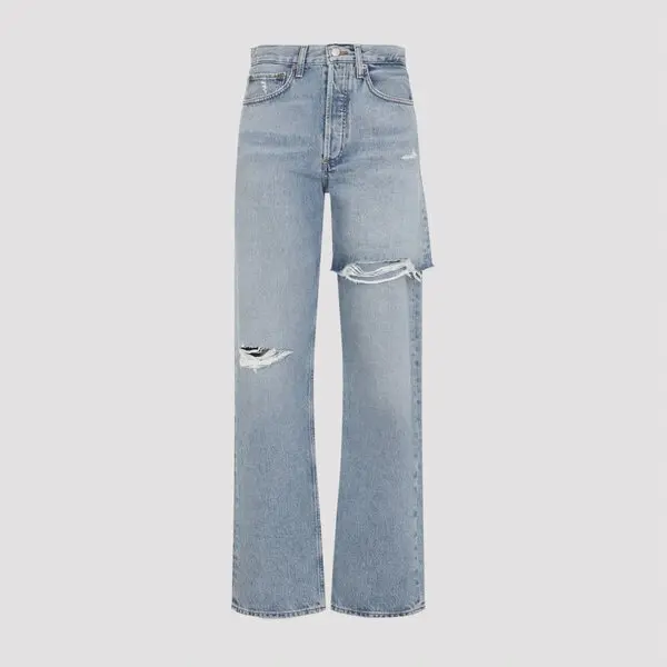 AGOLDE Ripped Cotton Jeans - Blue