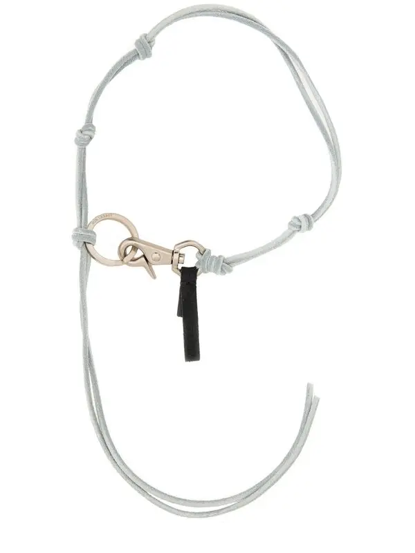 Our Legacy Leather Keychain With Knotted Detailing - Azure