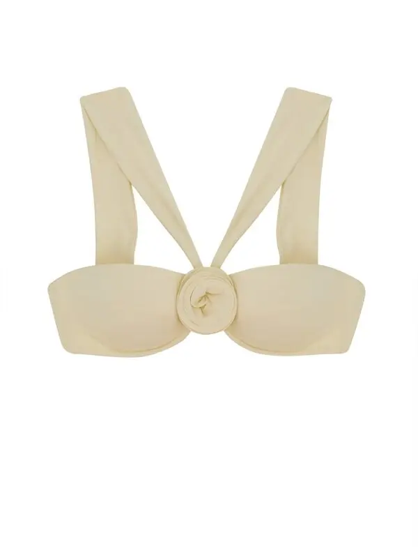 LA REVECHE Twisted Rose Bikini Top