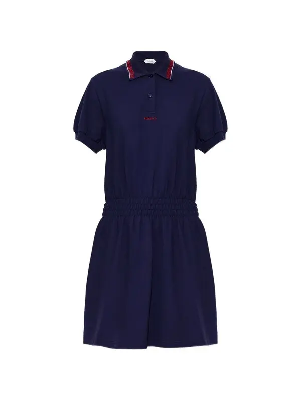 Versace Greek Motif Embroidered Button-up Shirt - Blu