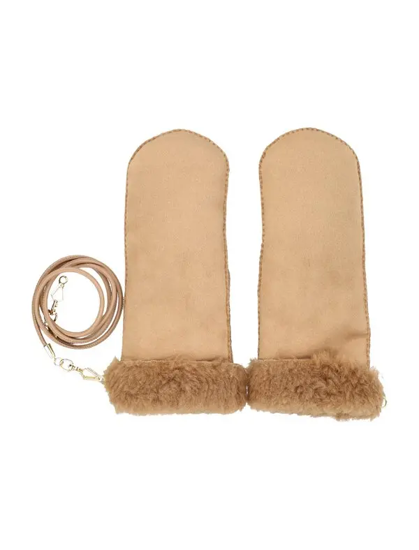 Max Mara Refined Bouclé Winter Mittens - Brown