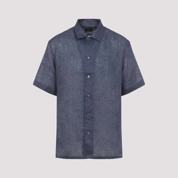 Brioni Short-sleeve Linen Shirt - Blue