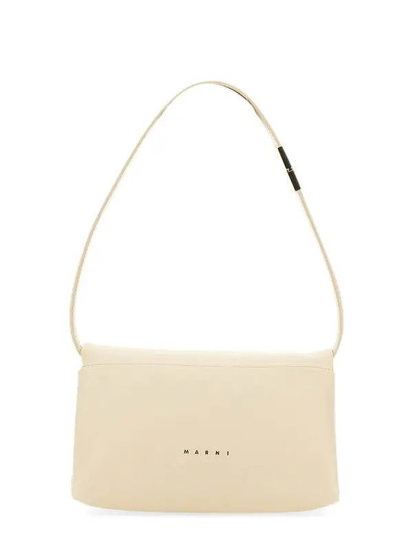 Marni Small Calf Leather Shoulder Bag - Ivory