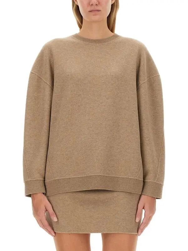 Max Mara Embroidered Crewneck Long Sleeve T-shirt - Beige