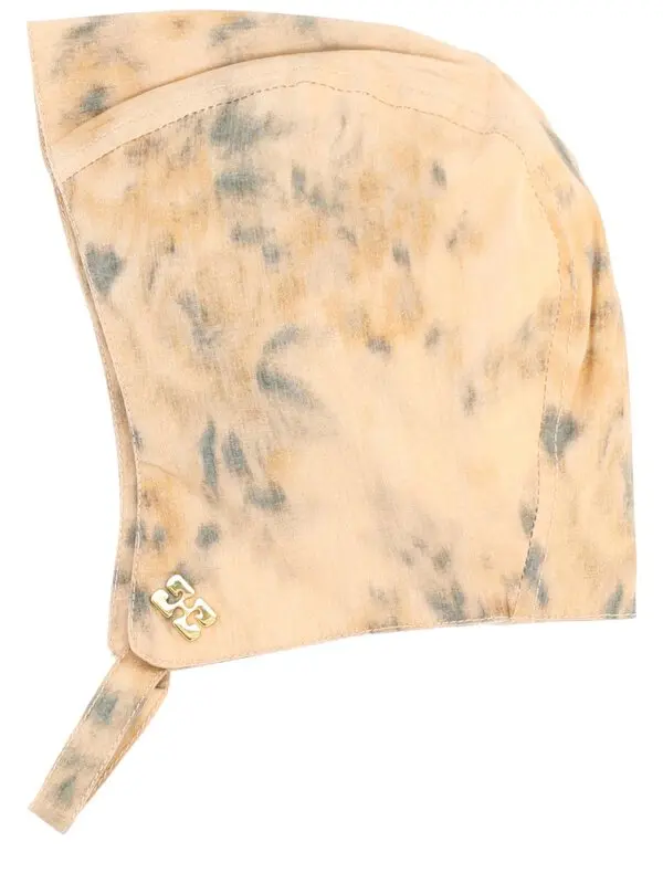 GANNI Organic Cotton Tie-back Bonnet - Ivory