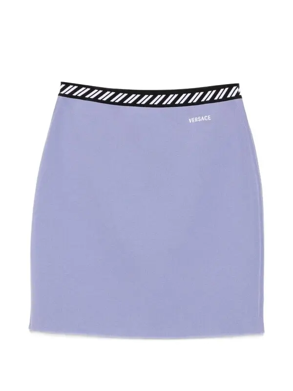 Versace Embroidered Logo Mini Skirt - Viola