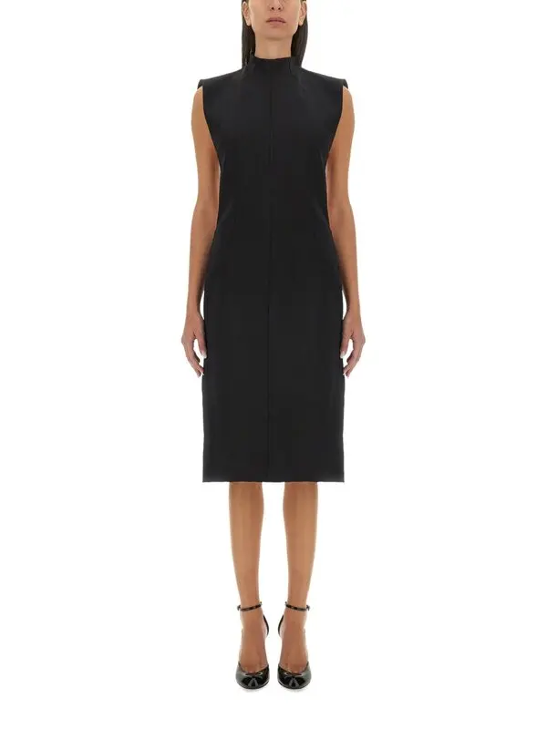 Sportmax Edile Wool And Cotton-blend Midi Dress - Black
