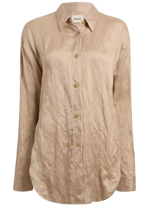 Khaite Relaxed Fit Dropped Shoulder Shirt - Beige