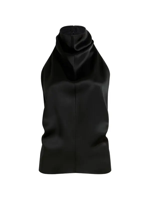 Khaite Backless Halterneck Mini Top - Nero
