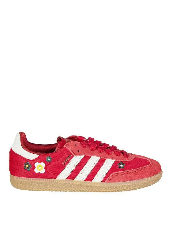 Adidas Samba Sneakers With Floral Embellishment - Rosso