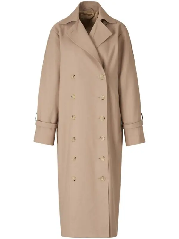 TOTEME Double-breasted Cotton Trench Jacket - Brown