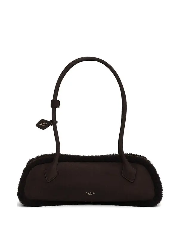 Alaïa Le Teckel Medium Bag In Merino Shearling - Marron