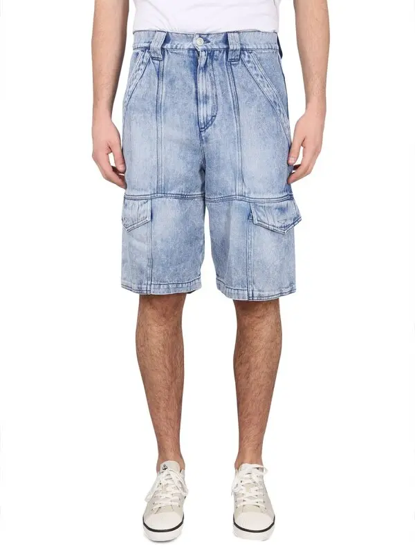 MARANT Bermuda Shorts With Button Closure - Azure