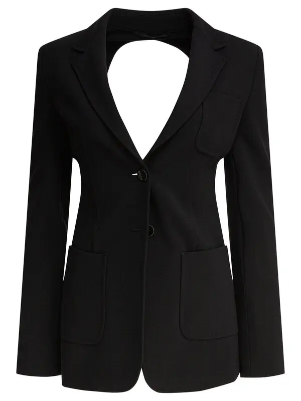 Max Mara Crepe Blazer With Cutout Detail - Black