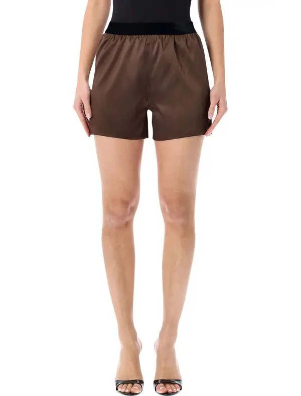 TOM FORD Stretch Silk Satin Pajama Shorts - Cinnamon