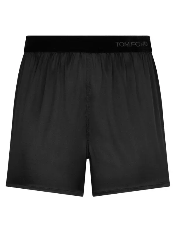 TOM FORD Silk Blend Satin Shorts - Black