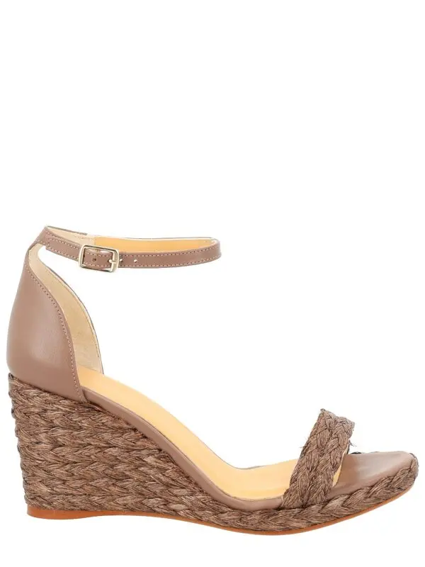 CastaÑer Raffia Wedge Sandals With Braided Detail - Brown