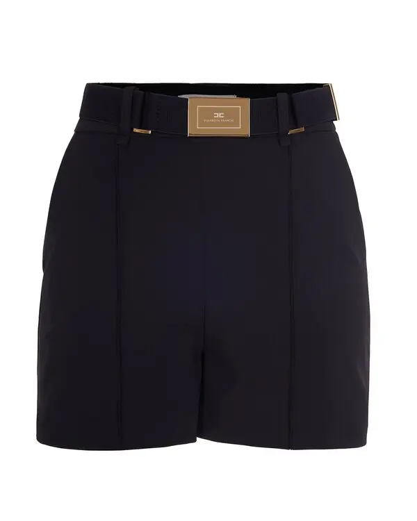 Elisabetta Franchi High-waist Tailored Shorts With Belt - Nero