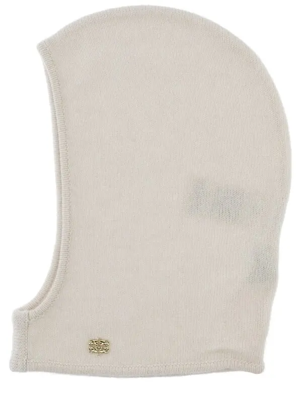 GANNI Knit Balaclava Hood - Ivory