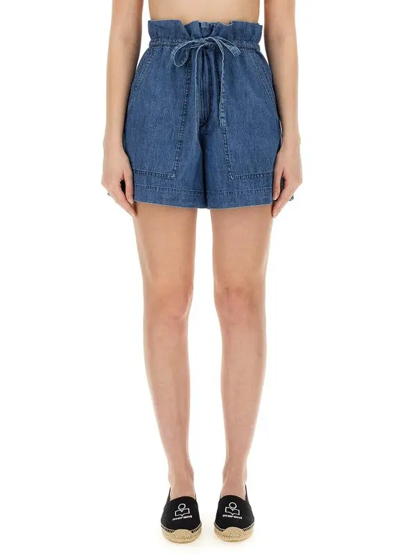 MARANT ETOILE Bermuda Shorts With Paper Bag Waist