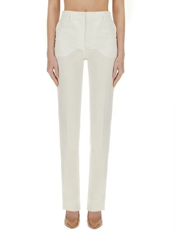 Sportmax Straight Leg Tailored Trousers - White