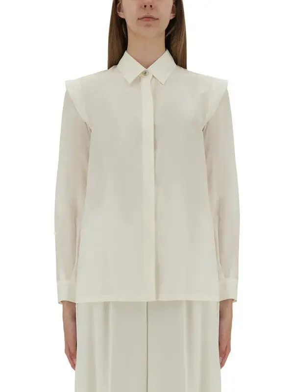 Max Mara Regular Fit Silk Shirt - Ivory