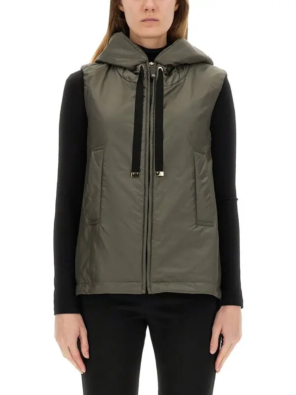Max Mara Sleeveless Hooded Vest - Grey