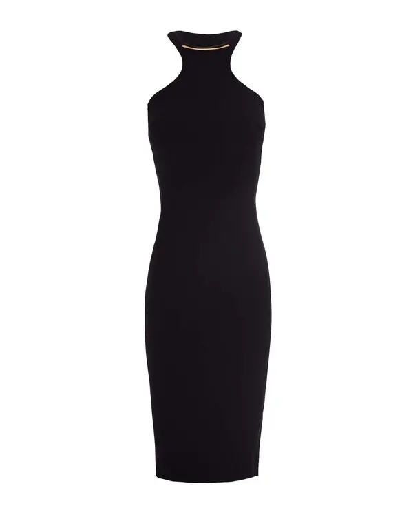 Elisabetta Franchi Sleeveless V-neck Mini Dress - Nero