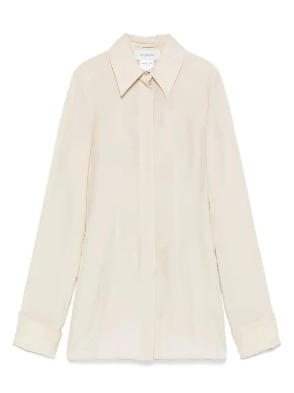 Sportmax Slim Fit Viscose Shirt - Beige