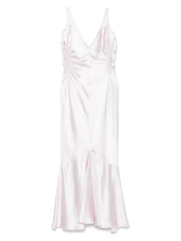 Sportmax Ruched V-neck Midi Dress
