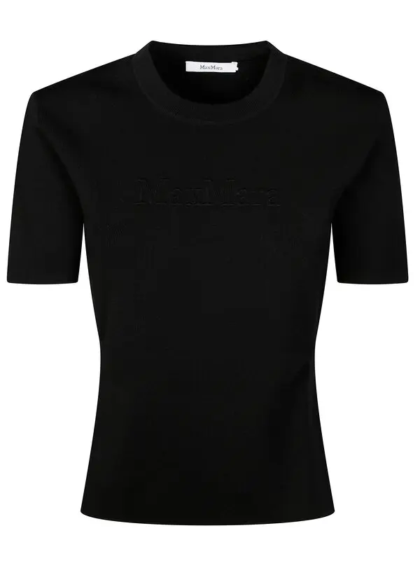 Max Mara Adelio Short Sleeve Logo T-shirt - Nero