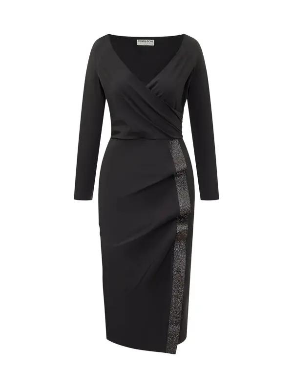 Chiara Boni La Petite Robe Jersey Draped Embellished Midi Dress