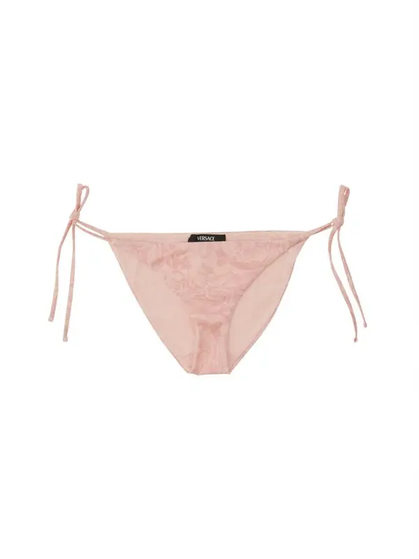 Versace Printed Nylon-blend Bikini Bottoms - Pink