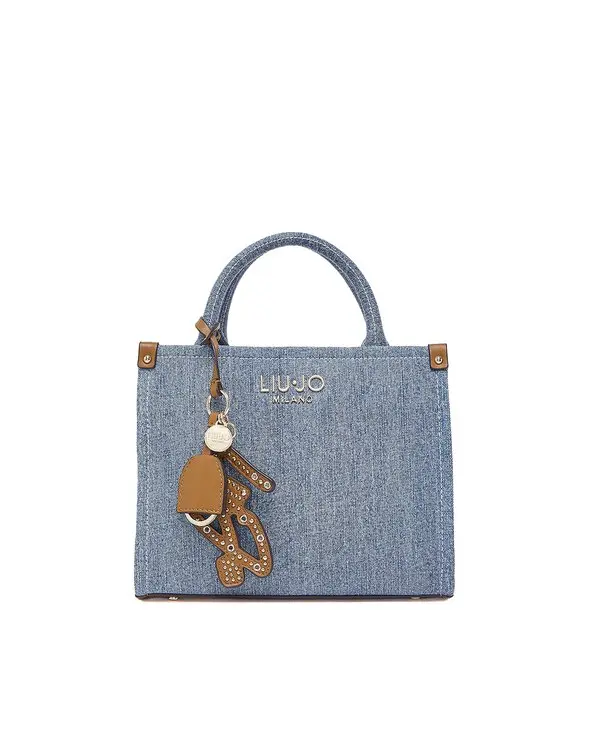 Liu Jo Mini Handbag With Embellished Charm - Light Denim