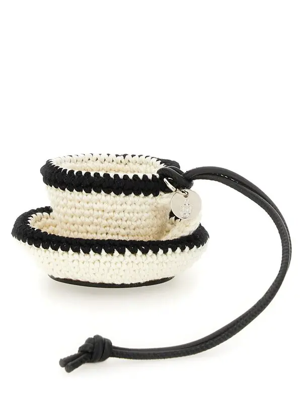 JW Anderson Crocheted Teacup Bag Charm - White