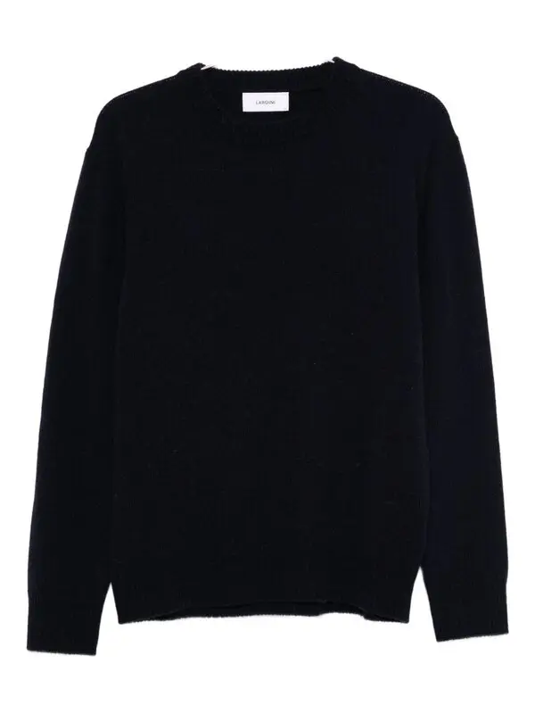 LARDINI Ribbed Neck Alpaca And Virgin Wool Sweater - Blue