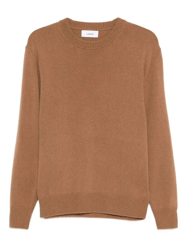 LARDINI Ribbed Neck Sweater - Brown