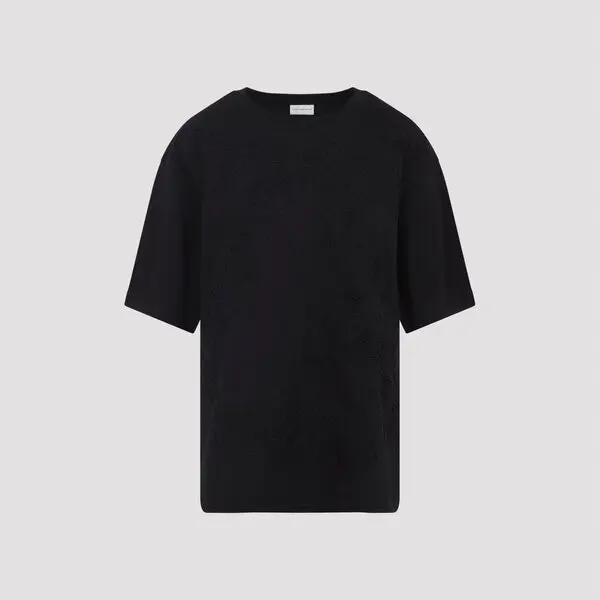 Dries Van Noten Hegels Embossed Cotton T-shirt - Black
