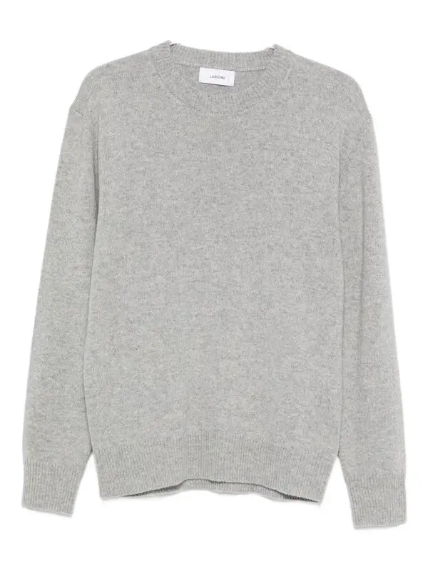 LARDINI Ribbed Crewneck Sweater In Alpaca And Virgin Wool - Grey