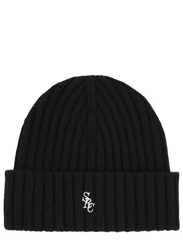 Sporty & Rich Ribbed Logo Cap - Black