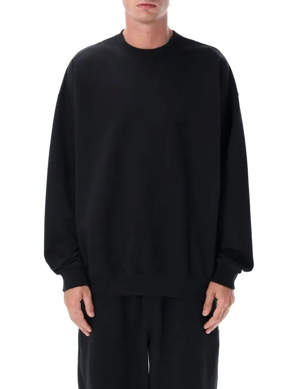 Y3 Loose Fit Brushed Terry Crew Sweatshirt - Black