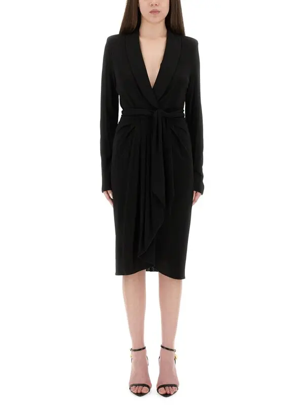 TOM FORD Slim Fit Wrap Dress - Black