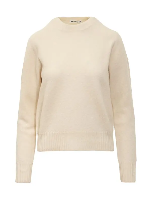 JIL SANDER Crew Neck Wool Pullover - Cornsilk
