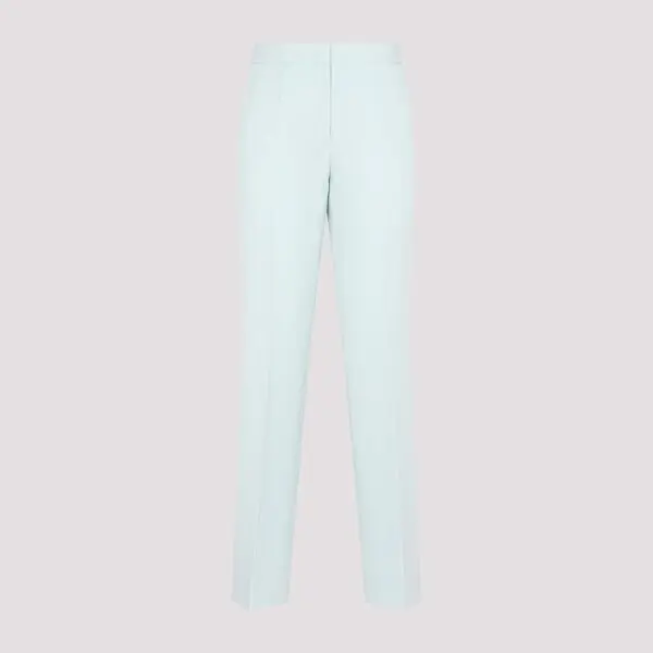 JIL SANDER Straight Leg Tailored Trousers In Wool - Blue