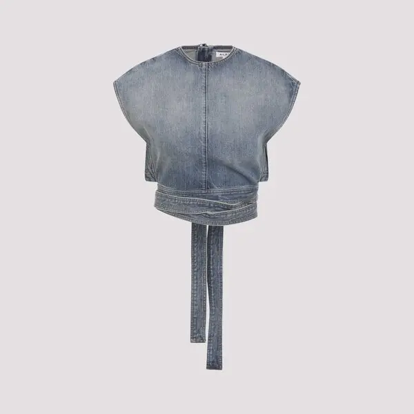 Alaïa Denim Belted Top