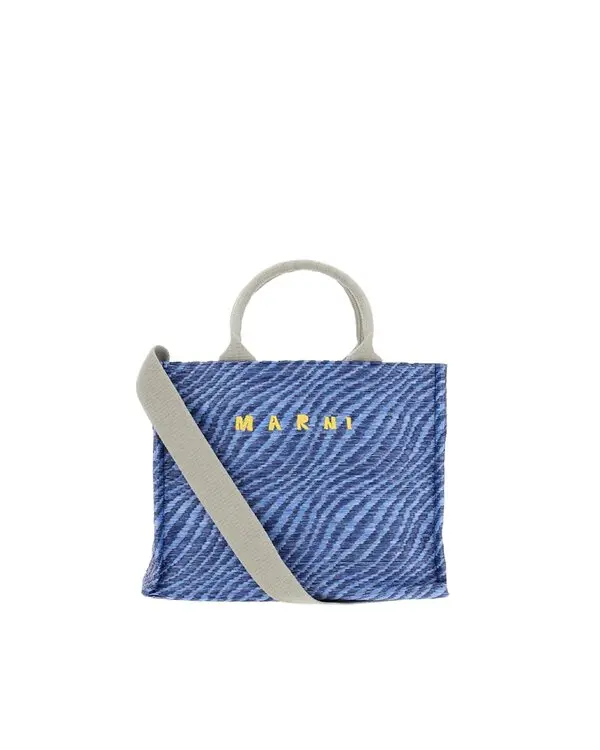 Marni Mini Tote Bag With Crossbody Strap - Vivid Blu