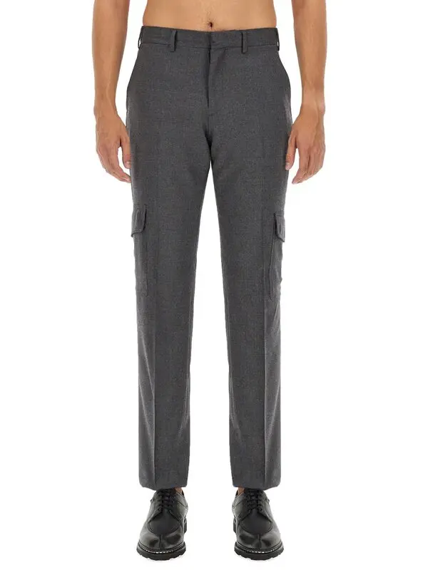 LARDINI Tailored Wool Blend Cargo Pants