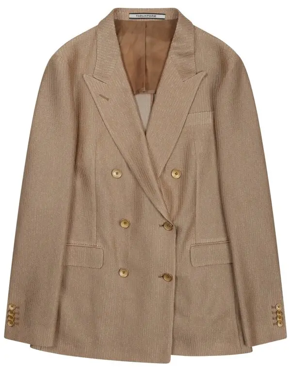Tagliatore Classic Double-breasted Cotton Jacket - Beige