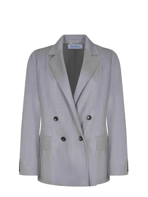 Max Mara Elegant Virgin Wool Jacket - Medium Grey
